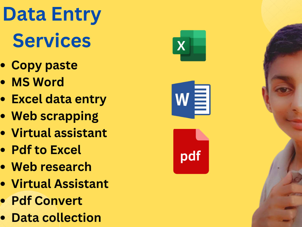 Google shetts, excel, spreadsheet, word, copy paste, PDF | Upwork