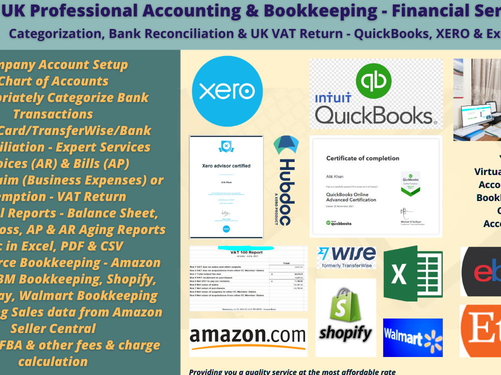 Professional bookkeeping, QuickBooks, Xero, bank reconciliation and ...