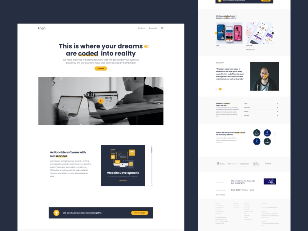 A fantastic minimal landing page design for your website and mobile app ...