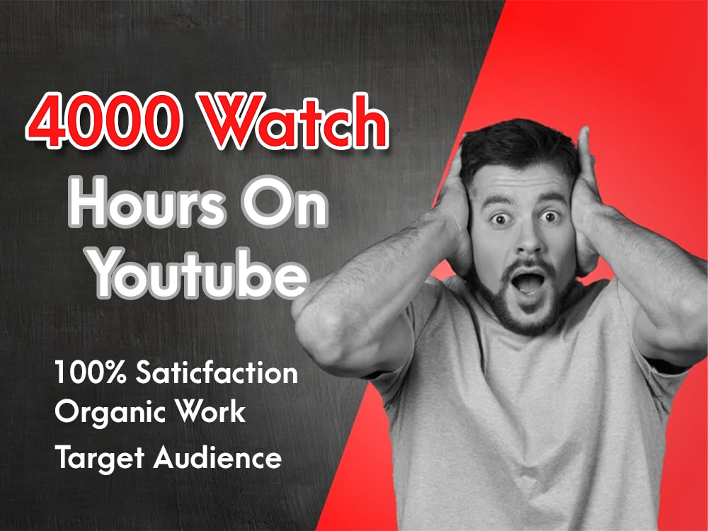 4000 Hours watchtime for your youtube channel in few days | Upwork