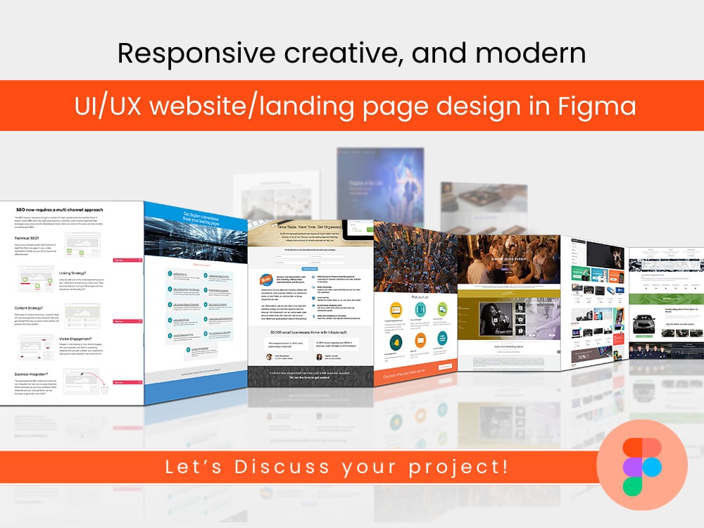 Responsive creative, and modern UI/UX website/landing page design in Figma | Upwork
