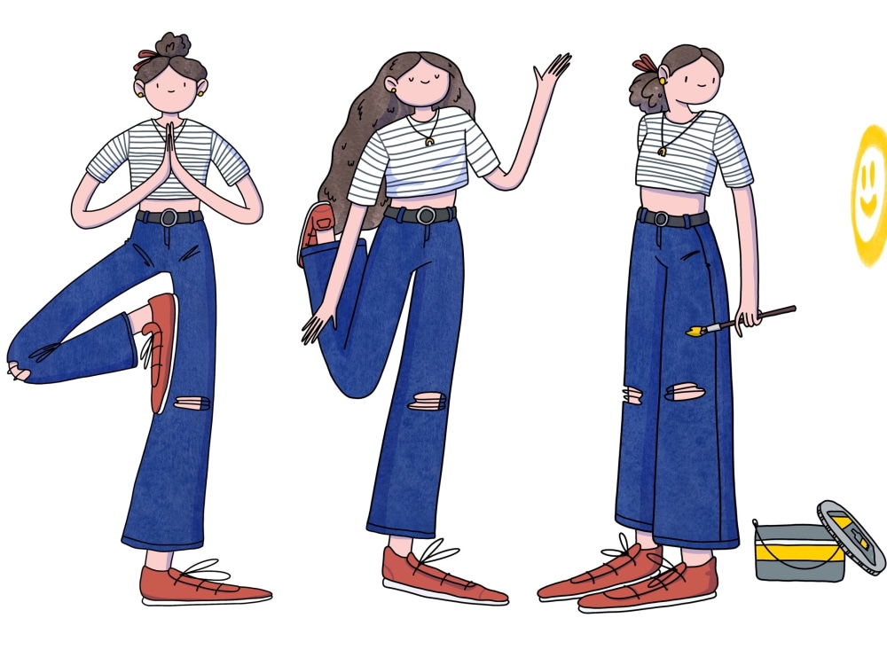 Hand drawn character illustration in cartoon style | Upwork