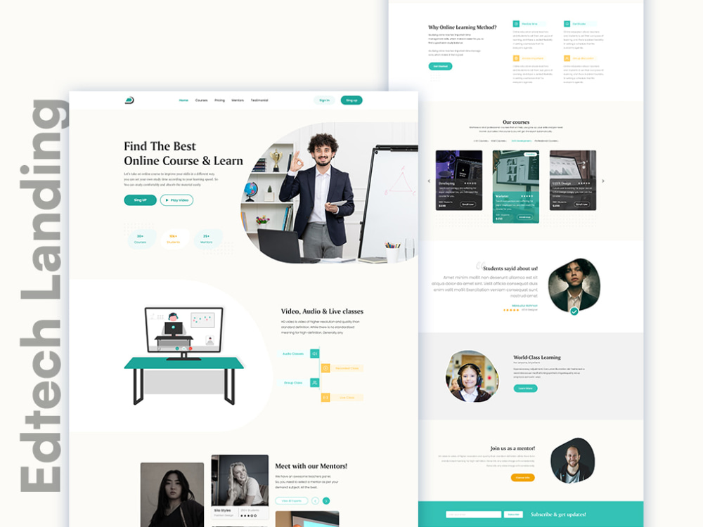 A modern & creative landing page UI UX Design on Figma | Upwork