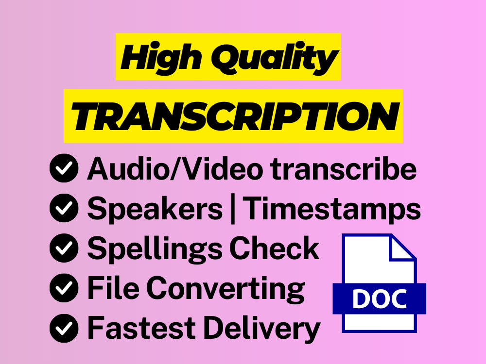 Transcribe audio and video transcription in English | Upwork