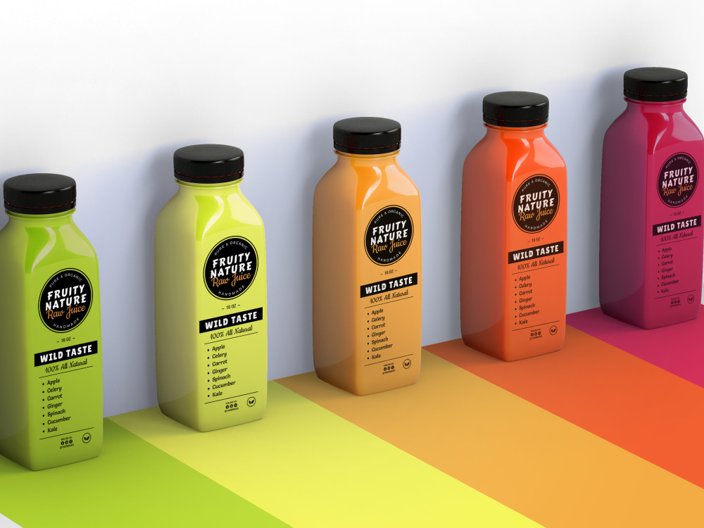 Modern juice bottle label, beverage bottle label design, can label ...