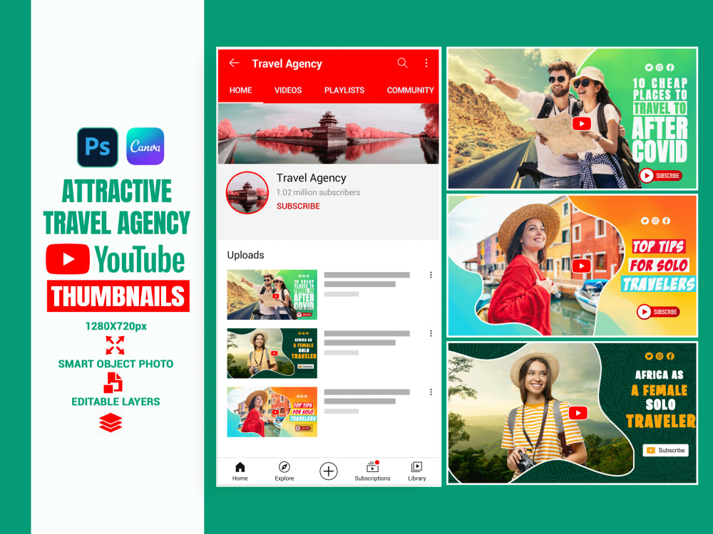 A stunning youtube thumbnail design CANVA + PSD | Upwork