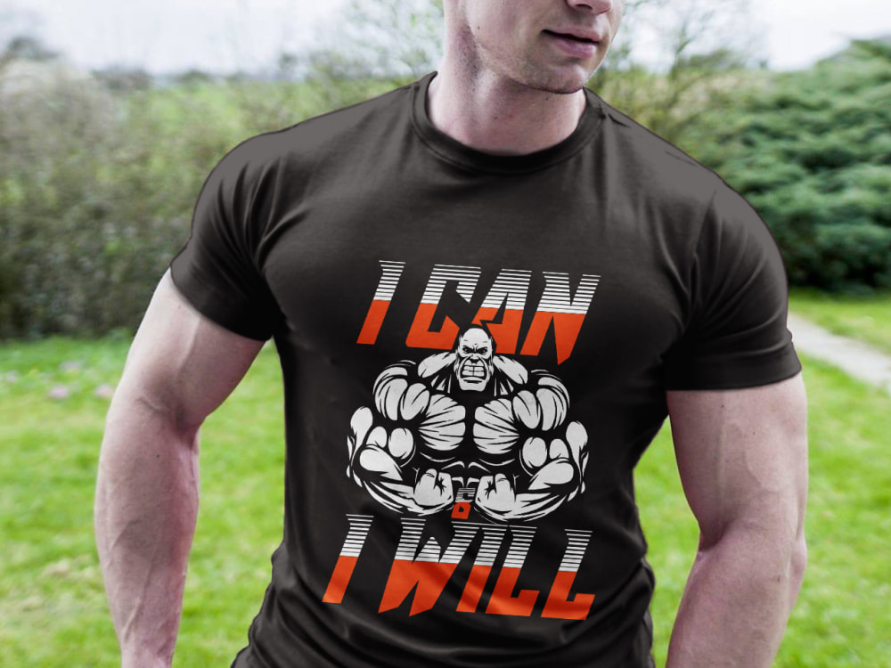 A custom gym fitness workout t shirt design | Upwork