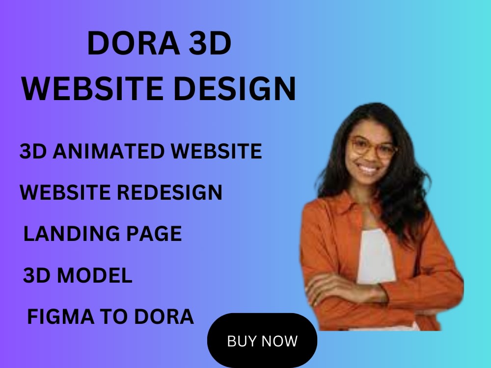 Dora 3d model website, dora website, dora landing page,3d product ...