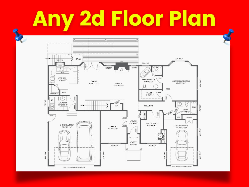 Professional house plan, floor plan, architectural drawings in Autocad ...