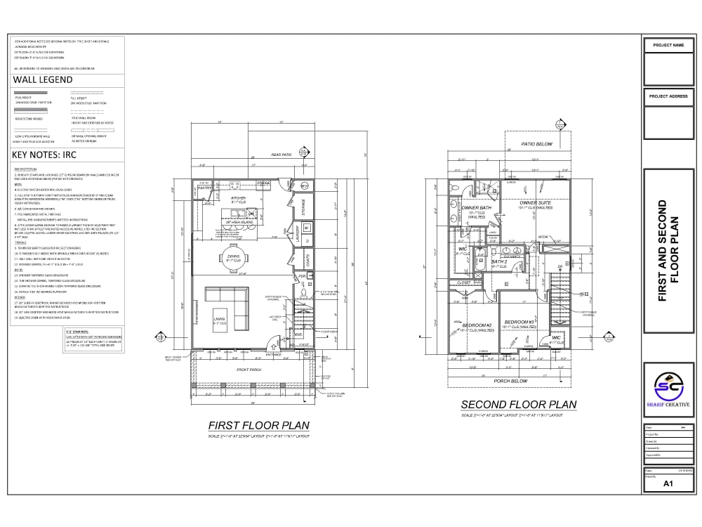 Professional house plan, floor plan, architectural drawings in Autocad ...
