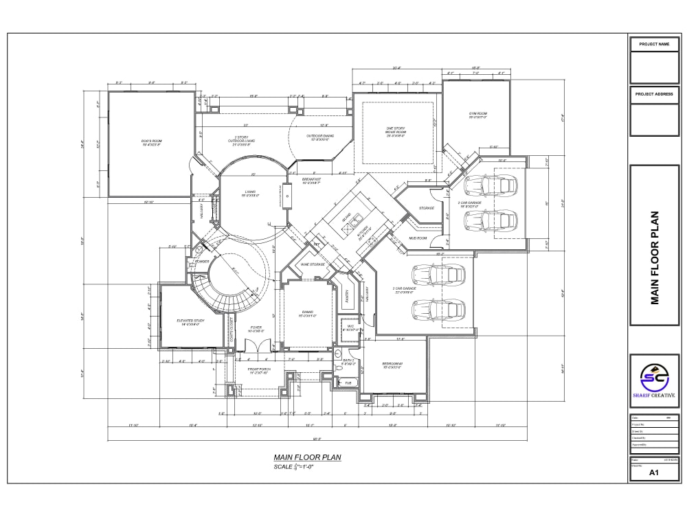 Floor plan house plan architectural drawings design in Autocad | Upwork