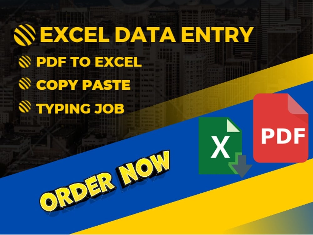 Excel Data Entry, Convert Pdf To Excel, Copy/Paste and Typing. | Upwork