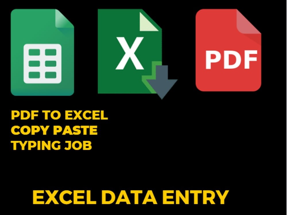 Excel Data Entry, Convert Pdf To Excel, Copy/Paste and Typing. | Upwork