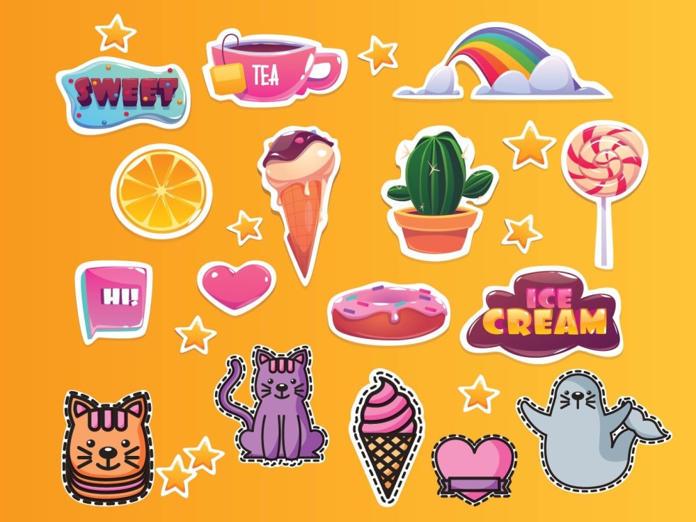 Design, custom sticker, badge, patch, decal, digital art, label and ...