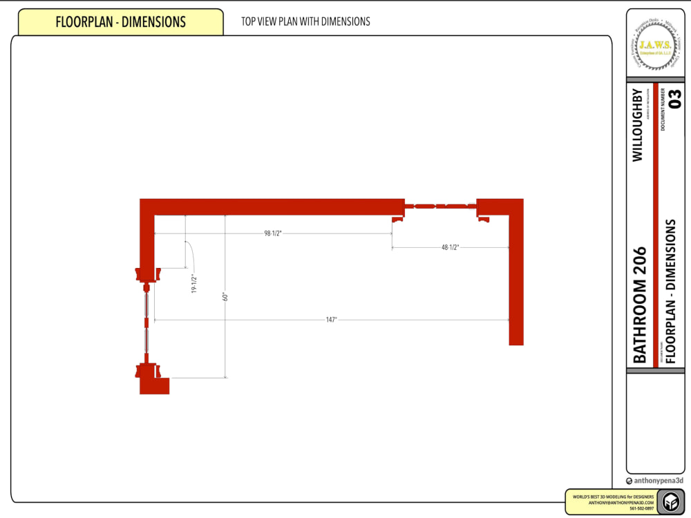 3D BATHROOM RENOVATION BLUEPRINT Color Renderings for Cabinet ...