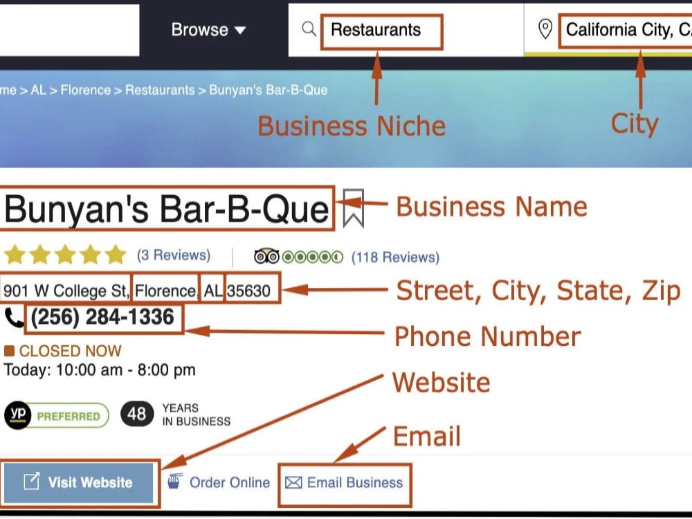 Web scraping, data extraction to specified database | Upwork