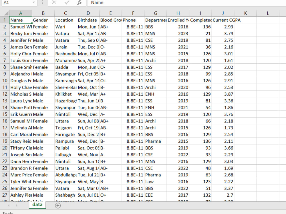 Web scraping, data extraction to specified database | Upwork