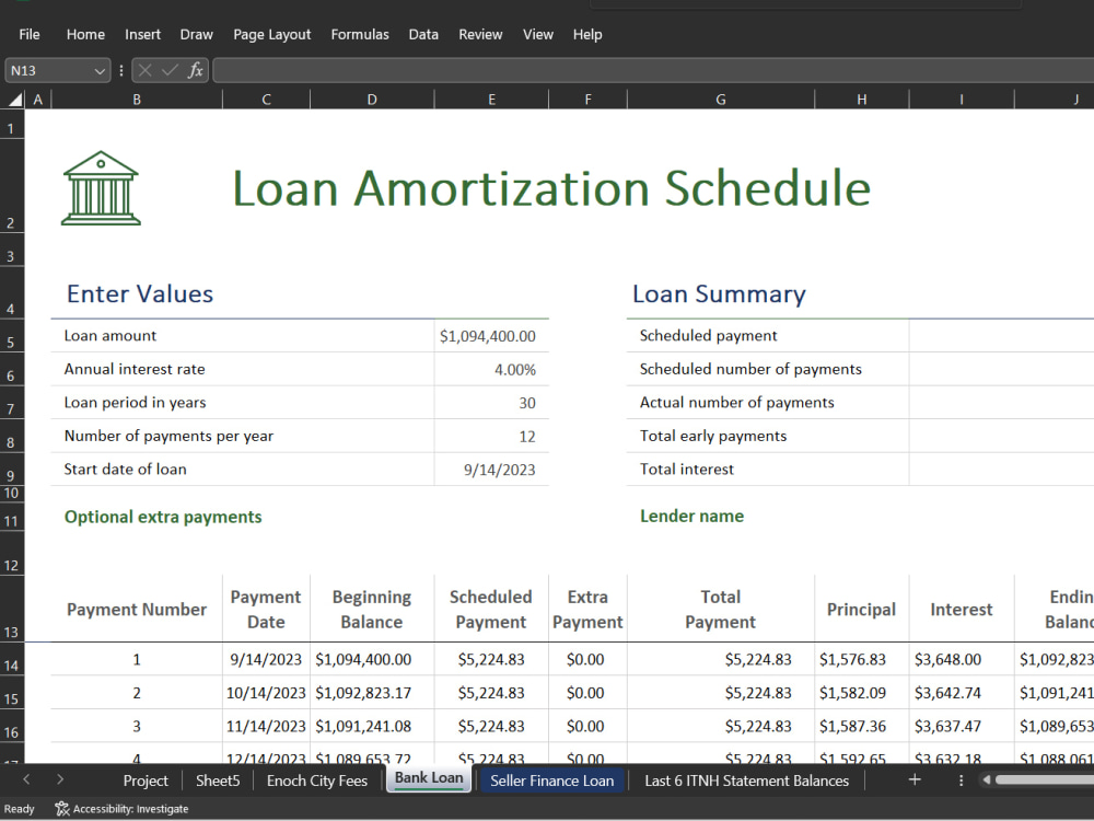 A Excel Spreadsheet custom-built for your financial projections ...