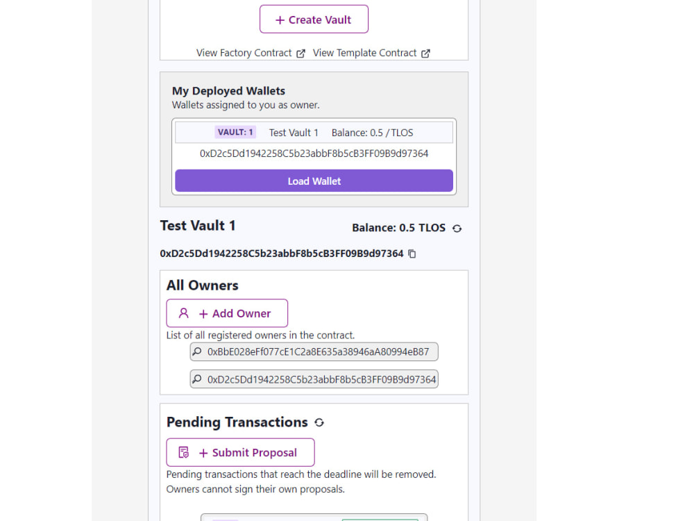 Multi-signature on-chain wallet dapp | Upwork