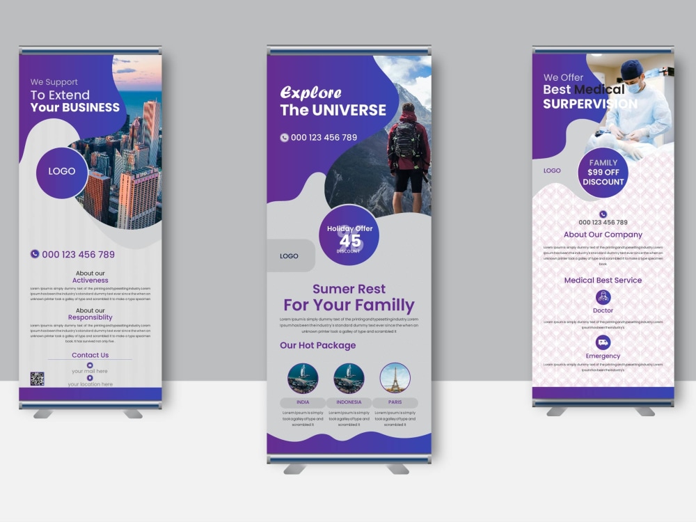 Website banner roll-up banner design | Upwork