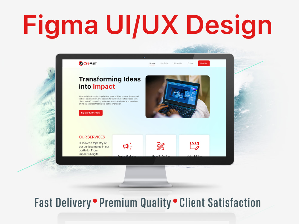 A unique and modern UI/UX design in Figma, following proper guidelines ...