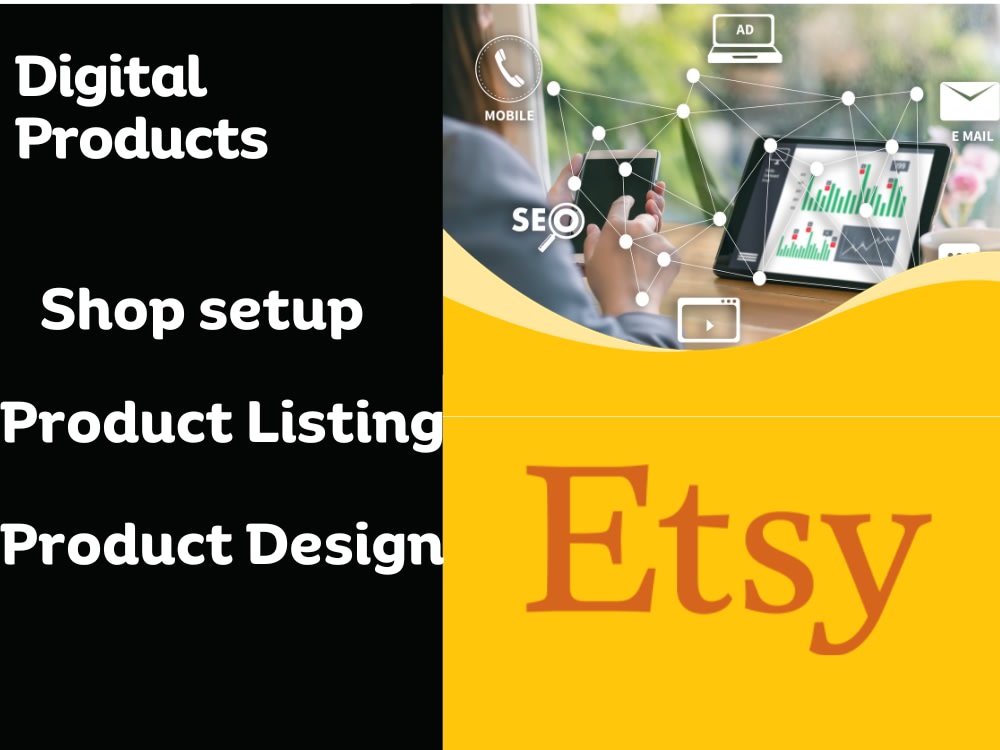 Etsy shop setup, etsy product listing, etsy promotion, etsy digital ...