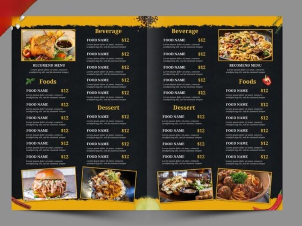 Restaurant menu design, food menu or digital menu | Upwork