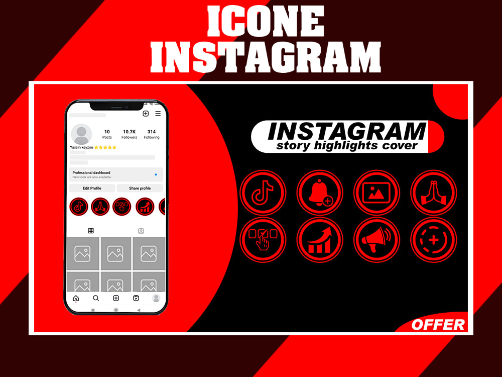 Design instagram profile icon and story highlights covers | Upwork