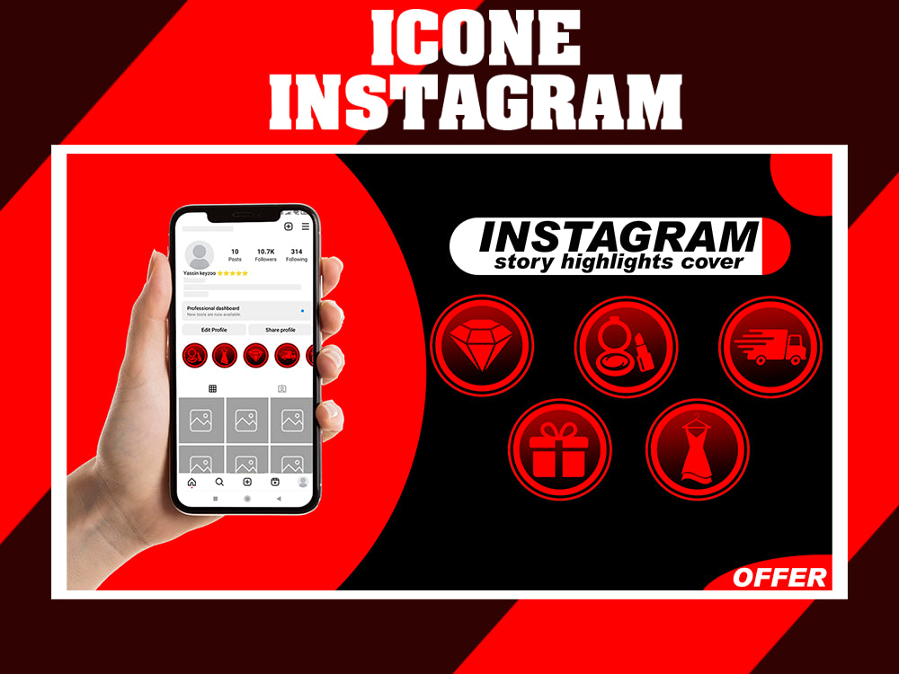 Design instagram profile icon and story highlights covers | Upwork