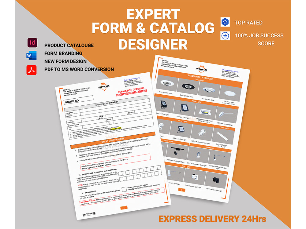 Catalog, Forms and Questionnaires with Branding in Adobe InDesign & MS ...