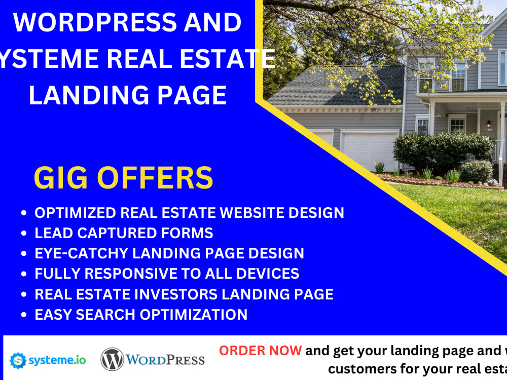 A professional wordpress or systeme real estate landing page | Upwork
