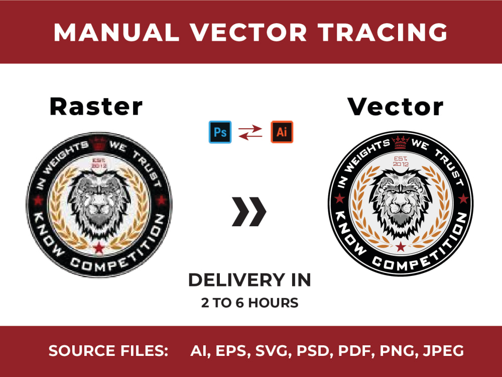 Professional Manual Vector Tracing of your raster image, logo and text ...