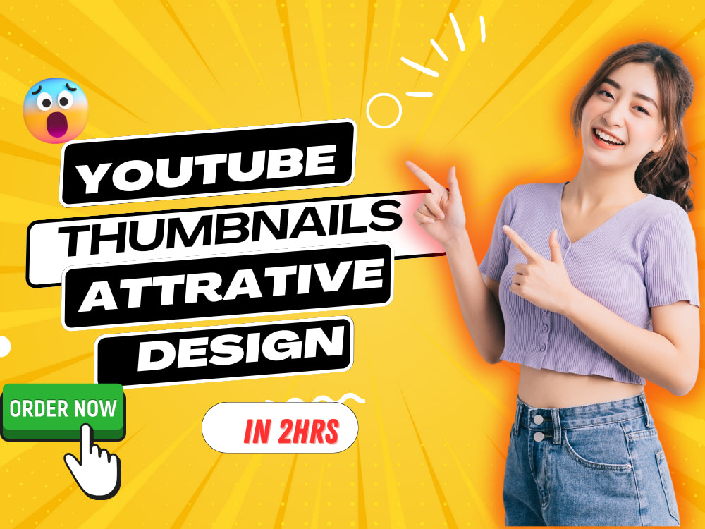 An attractive and catchy YouTube thumbnail with in 1 hr | Upwork