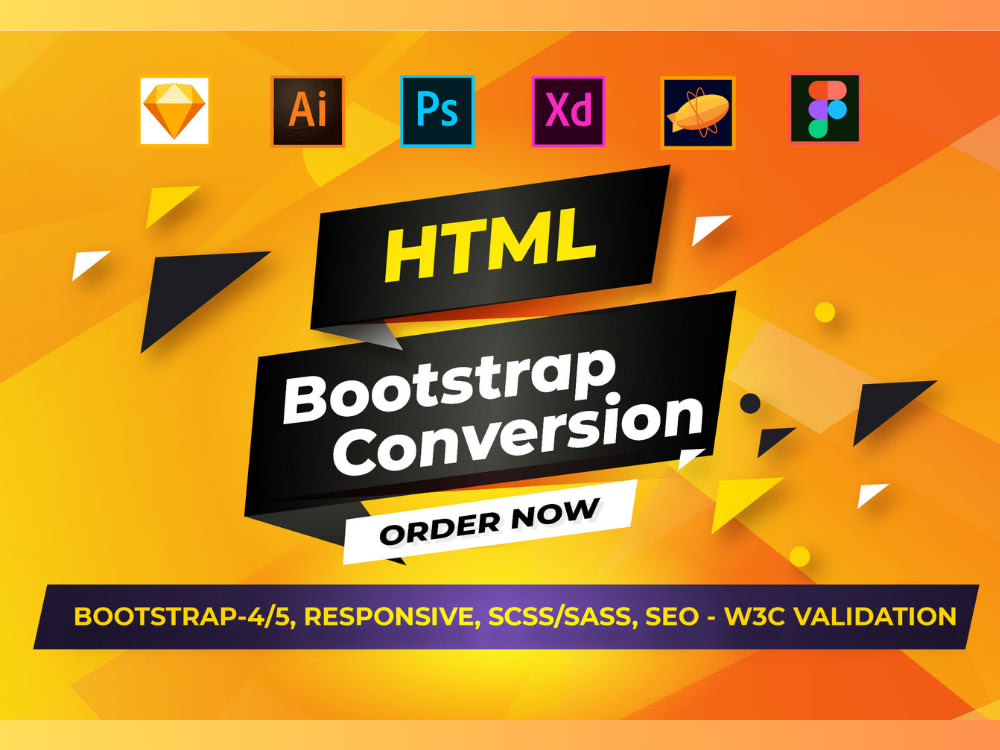 Convert Figma, XD, PSD to html responsive bootstrap 5 | Upwork