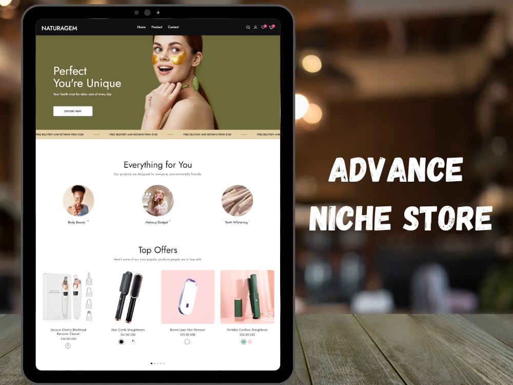 A basic UIUX Shopify dropshipping store design or redesign | Upwork