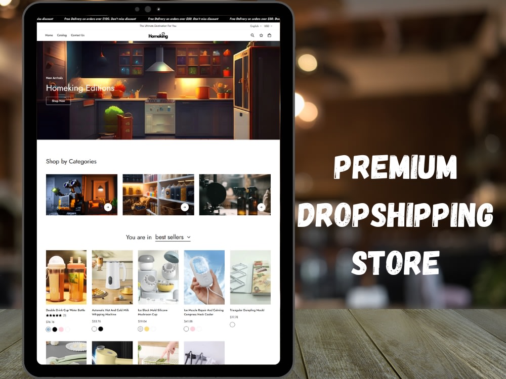 A basic UIUX Shopify dropshipping store design or redesign | Upwork