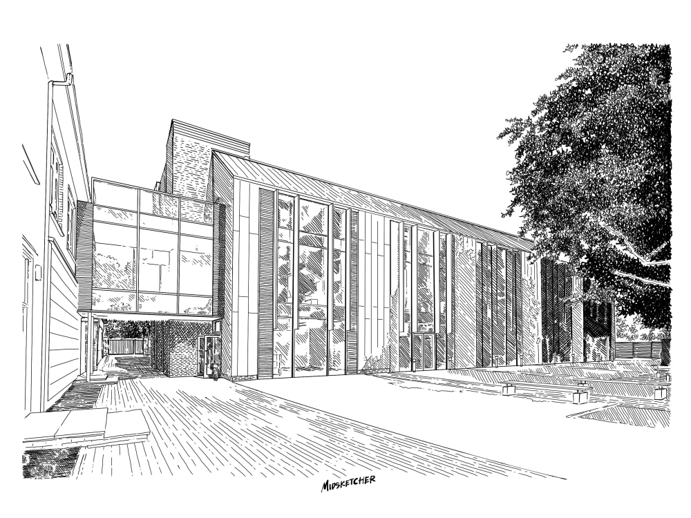 A fantastic hand drawn of house and building sketch | Upwork