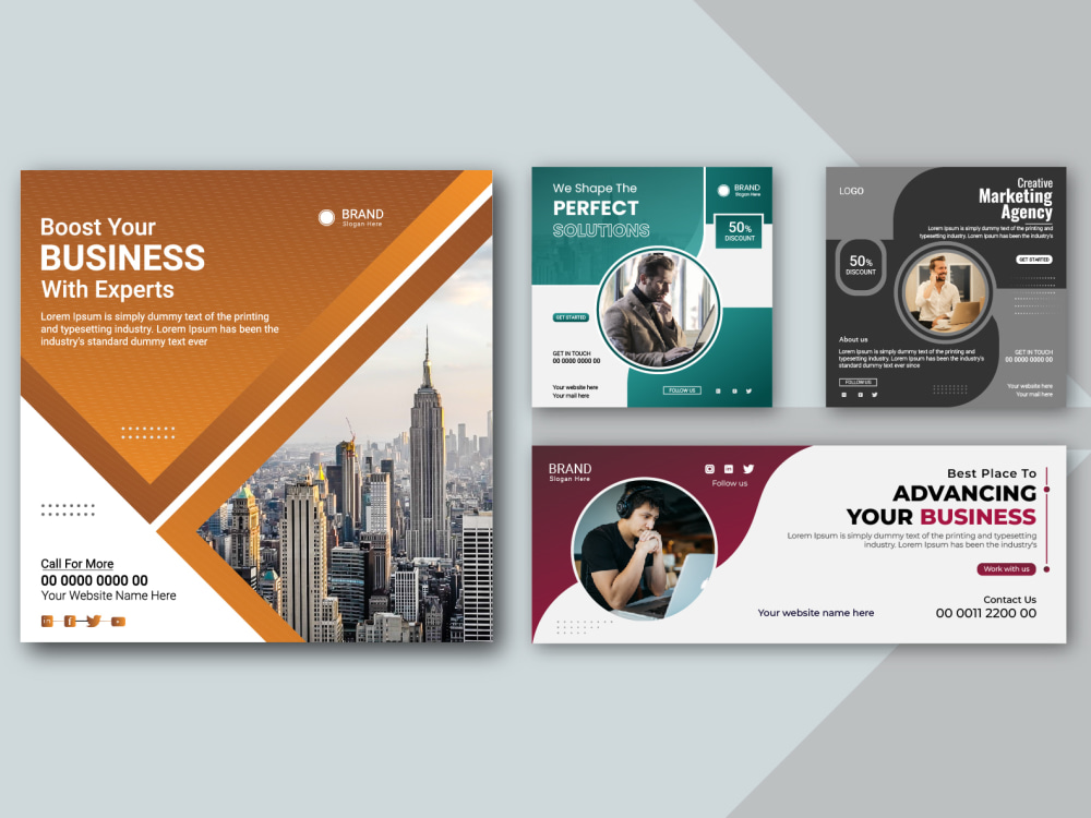 Design Facebook ads banner post for social media manager | Upwork
