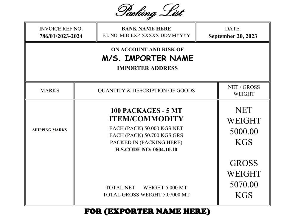 Complete export or import documents set. | Upwork