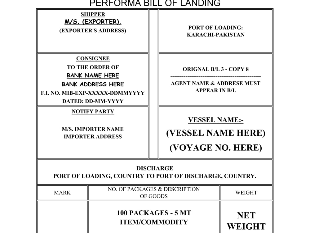 Complete export or import documents set. | Upwork