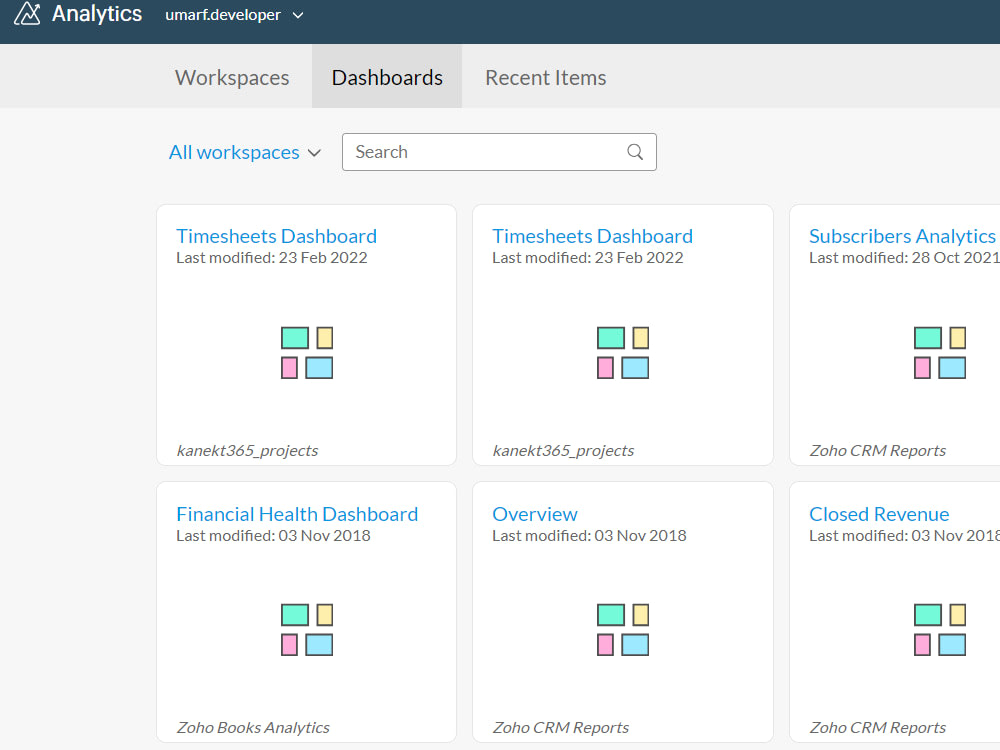 Create reports and dashboards in Zoho analytics | Upwork