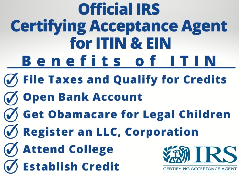 ITIN Number by a Certifying Acceptance Agent (CAA) and IRS Enrolled ...