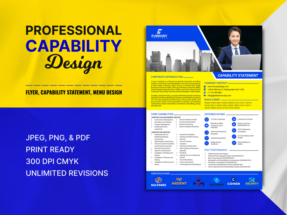 A professional capability statement or flyer design for your business ...