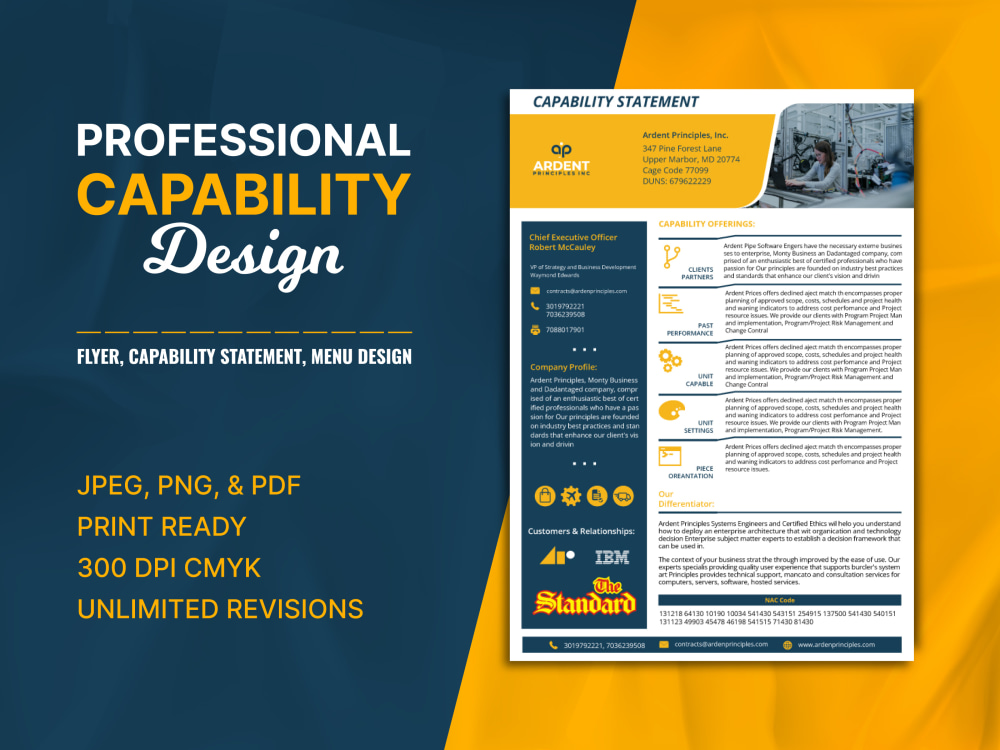 A professional capability statement or flyer design for your business ...