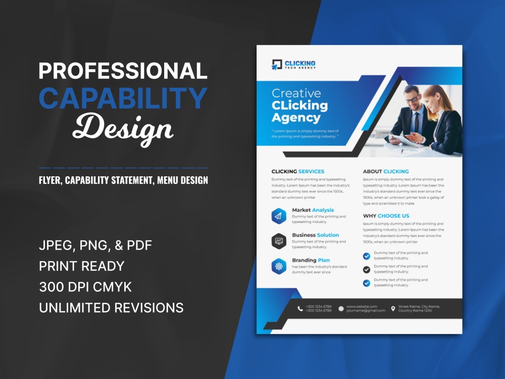 A professional capability statement or flyer design for your business ...