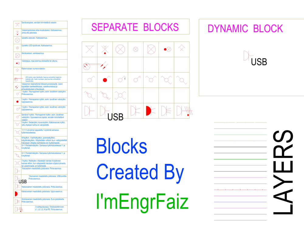Autocad Dynamic Blocks for projects and floor plans | Upwork