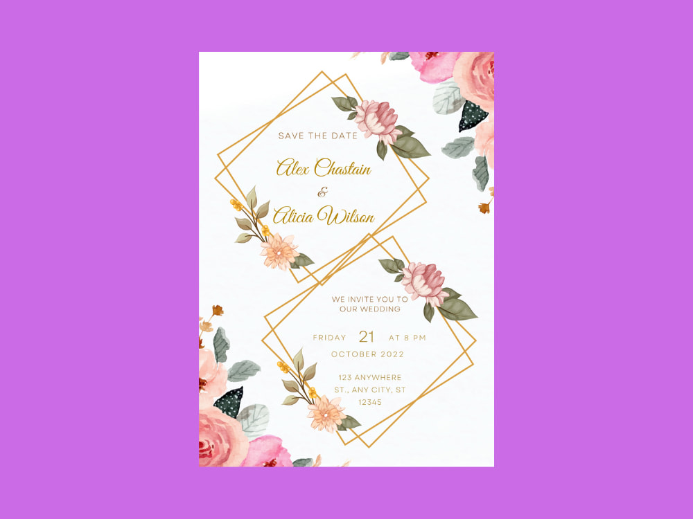 Wedding card, unique wedding card design or custom wedding card | Upwork
