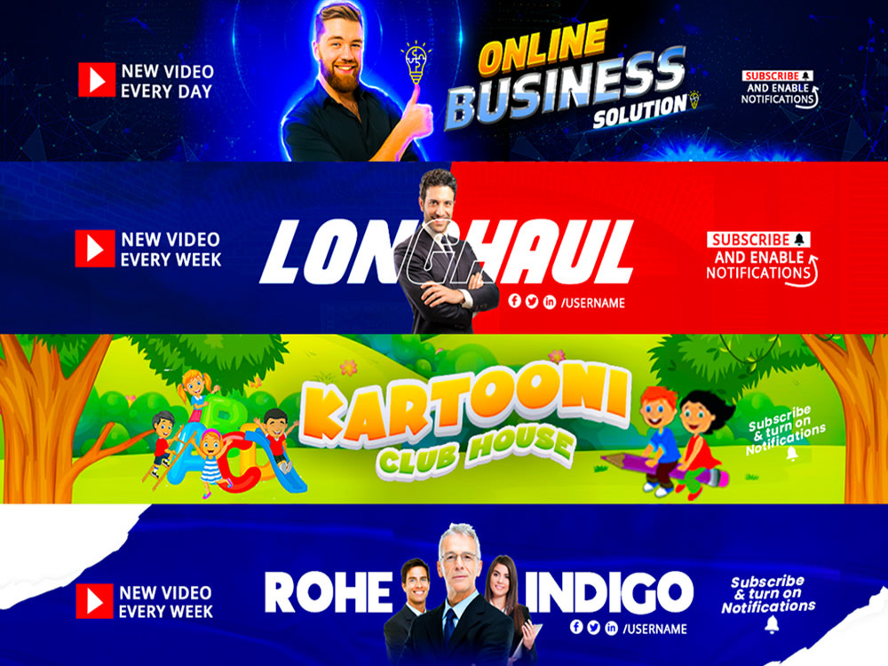 A creative YouTube channel banner design | Upwork
