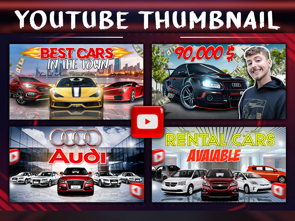 Eye catchy youtube thumbnail for car, auto channel in 2 hours | Upwork