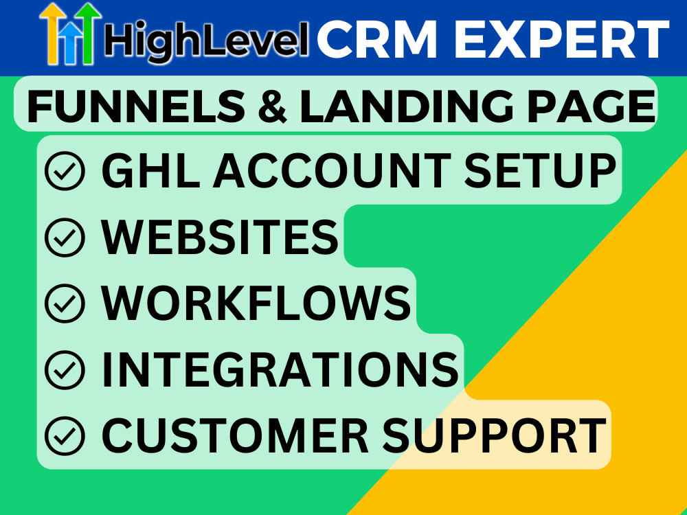 Gohighlevel Landing Page Automation Funnel Account Ghl Crm Expert Upwork